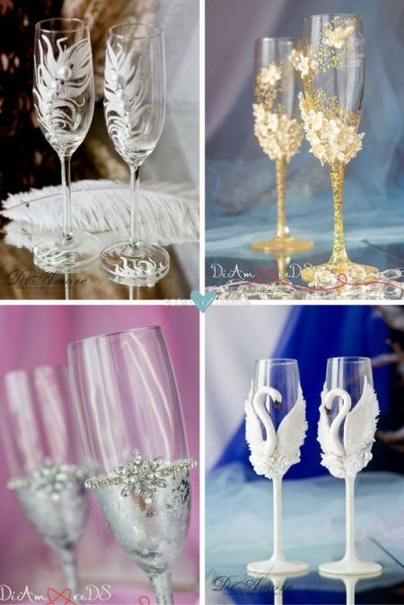 Copas Para Novios: Ideas para Decorar Copas de Brindis de Bodas