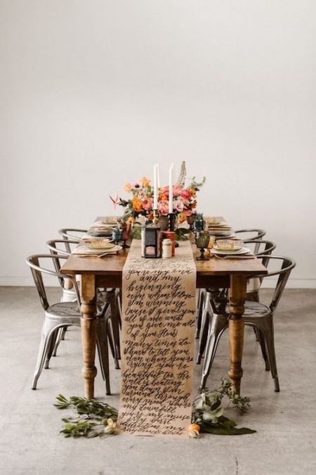 31 Table Runner Ideas for Wedding Receptions: #7 Will Steal Your Heart!